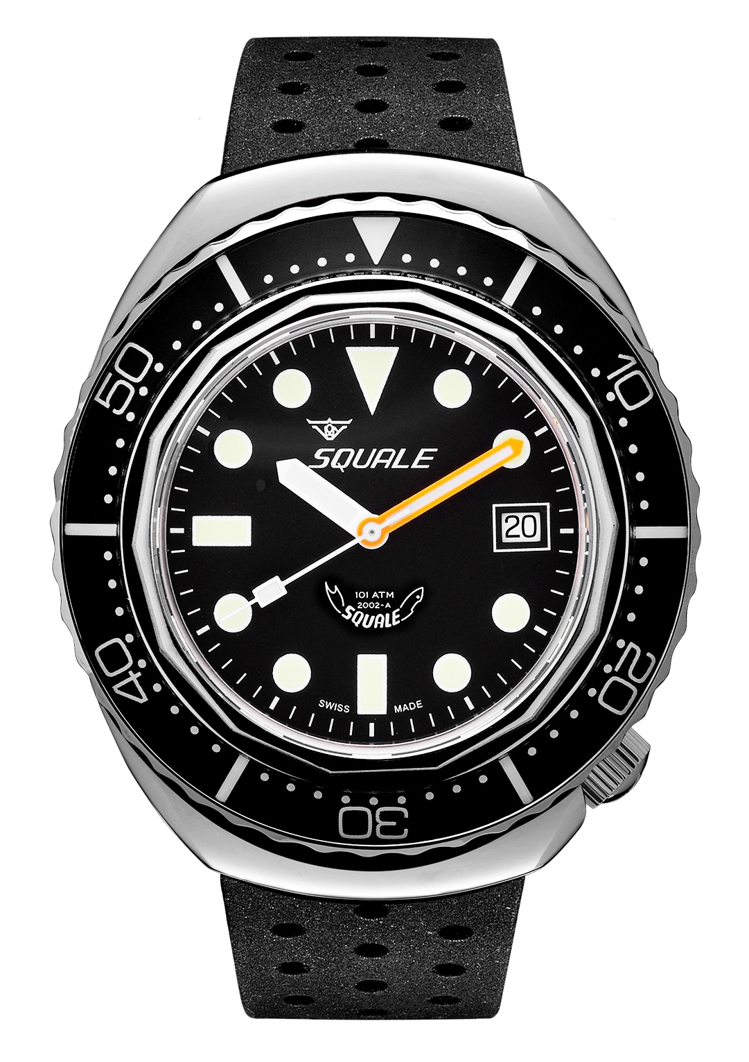 Squale 2002 Black. Maxi Dial 2002.SS.BK.BK.NT
